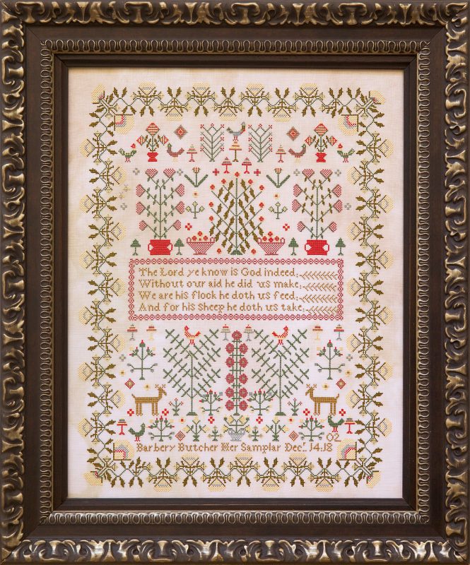 Barbery Butcher 1802 - Reproduction Sampler by Hands Across the Sea Sa ...
