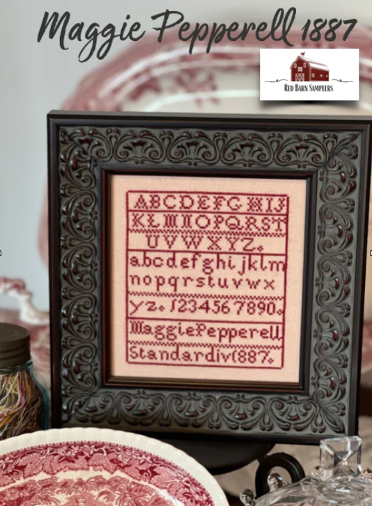 Maggie Pepperell 1887 - Reproduction Sampler Chart by Red Barn Sampler ...